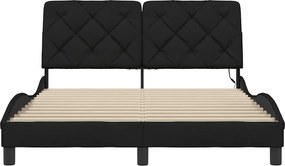 Rám postele s LED bez matrace černý 140x190 cm Látka 3310666