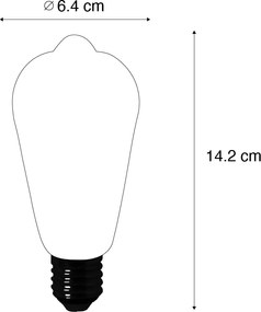 Sada 5 LED žárovek E27 ST64 čiré 2,2 W 470 lm 2700 K