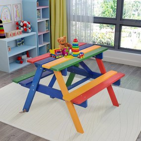 Costway Dětská dřevěná sedací souprava, zahradní souprava, dětský nábytek