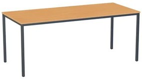 Jídelní stůl Versys s podnožím antracit RAL 7016, 180 x 80 x 74,3 cm, buk