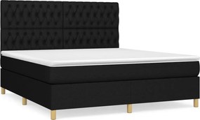 Box spring postel s matrací černá 180x200 cm textil 3142595