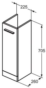 Ideal Standard i.Life A Skříňka pod umývátko 40 cm, uhlově šedá matná T5266NV