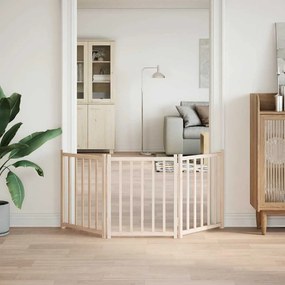 vidaXL Zábrana pro psy skládací 3 panely 150 cm masivní jedle [352276] Barva: Přírodní