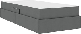 Postel s úložným prostorem a matrací Tmavě šedá 100 x 200 cm 3399641