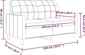 vidaXL 2místná pohovka 120 cm textil [359086] Barva: taupe
