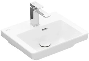 Villeroy & Boch Subway 3.0 - Umývátko nábytkové 450x370 mm, s přepadem, otvor pro baterii, alpská bílá 4370FK01