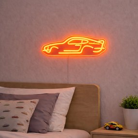 Neonová nástěnná lampa oranžová vč. LED - Auto