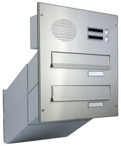DOLS D-041-U - nerezová poštovní schránka k zazdění, s hovorovým modulem Urmet, jmenovkami a zvonkovými tlačítky