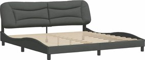 Rám postele bez matrace Hvar tmavě šedý 200 x 200 cm textil 3207794
