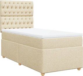 Box spring postel s matrací krémová 80 x 200 cm textil 3293419