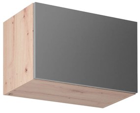 Horní kuchyňská skříňka nad digestoř LANGEN 60 cm; šedá / dub artisan