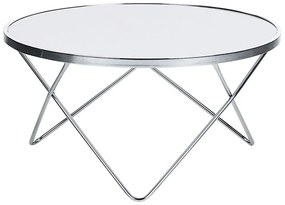 Konferenční stolek  bílá a stříbrná MERIDIAN II Beliani