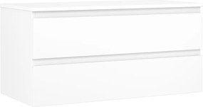 Mexen Orio, koupelnová skříňka 100 cm s horní částí, 2 zásuvky, bílá matná, 91A10-10047-2-BFFC01
