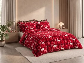 Mikroplyšové povlečení VELVET CHRISTMAS červené Rozměr povlečení: 2 ks 70 x 90 cm | 200 x 220 cm