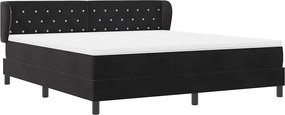 Postel s boxspringem s čelo Černá 180 x 200 cm samet 3340348