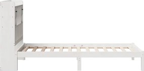 Postel s knihovnou bez matrace bílá 75x190 cm masivní borovice 3321611