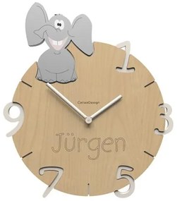 Dětské hodiny CalleaDesign slon 36cm (možnost vlastního jména)