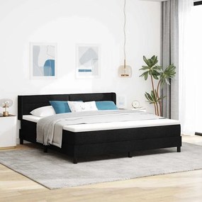 Postel s boxspringem s čelo Černý 200 x 180 cm textil 3341057