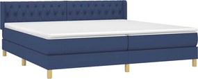 Box spring postel s matrací modrá 200x200 cm textil 3130543