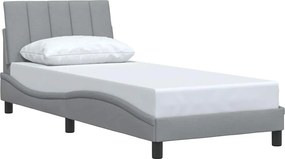 Rám postele bez matrace Hanko světle šedá 90 x 190 cm textil 3310356