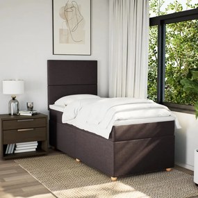Box spring postel s matrací tmavě hnědá 80x200 cm textil 3291103