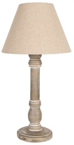 Hnědá stolní lampička s béžovým stínidlem Shabby - Ø 23*45 cm E27/max 1*40W