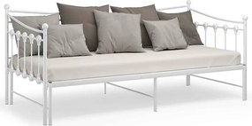 Rám vysouvací postele/pohovky bílý kovový 90 x 200 cm 324759