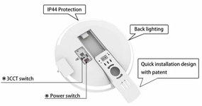 LED Koupelnové stropní svítidlo SLIDE LED/6/12/18/24W/230V IP44 bílá