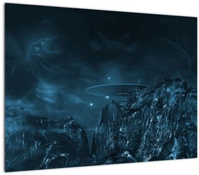 Skleněný obraz - Mimozemská mise (70x50 cm)