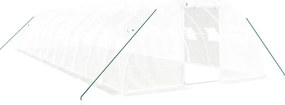 Skleník s ocelovým rámem bílý 48 m² 12 x 4 x 2 m 3188076