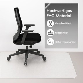 Costway Podložka pod kancelářskou židli Transparentní PVC rohož – 180 × 160 cm