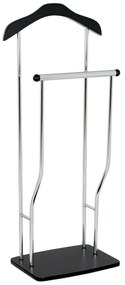 Němý sluha, výška 108 cm, MDF - černý matný lak, kov - chrom, nosnost 5 kg