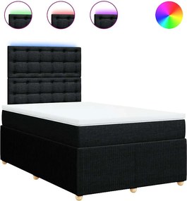 Box spring postel s matrací černá 120x200 cm textil 3294339