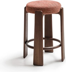 Barová stolička z jasanového dřeva v terakotové barvě/v tmavě přírodní barvě (výška sedáku 75 cm) Granite – Kave Home
