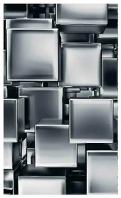 DIMEX | Vliesová fototapeta na zeď 3D metalové kostky MS-2-0285  | 150 x 250 cm | metalická, černá