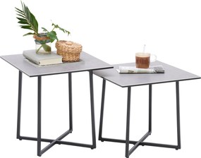 XXXLutz SADA KONFERENČNÍCH STOLKŮ, černá, světle šedá, kov, sklo, keramika, 45/45/45 cm Hom`in - Konferenční stolky - 001088002501