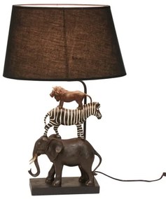 Figurální lampa se skulpturami volně žijícími zvířat savany 70 cm