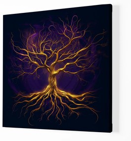 Obraz na plátně - Strom života Purpurový sen FeelHappy.cz Velikost obrazu: 140 x 140 cm