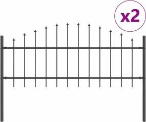 Zahradní plot WOERDEN 2 ks 170 x 115 cm Práškově lakovaná ocel 3360094
