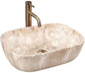 Rea Belinda Savana, umyvadlo na desku 460x330x135 mm, imitace kamene, REA-U3323