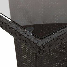 7dílný zahradní bistro set s poduškami černý polyratan 3277141