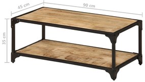 vidaXL Marketos Konferenční stolek 90 x 45 x 35 cm masivní hrubý mangovník