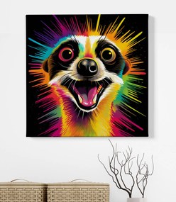 Obraz na plátně - Vysmátá surikata FeelHappy.cz Velikost obrazu: 60 x 60 cm