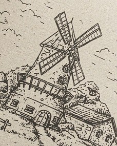 Povlak na polštář Countryside Windmill 45x45 cm