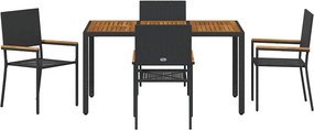Zahradní jídelní souprava 5 ks Černá polyratan 3365406
