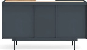 Nízká komoda v dekoru dubu v antracitovo-přírodní barvě 130x78 cm Otto – Teulat