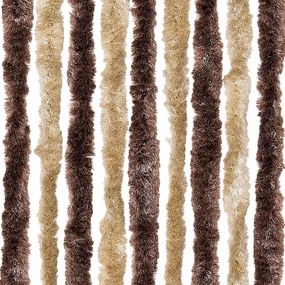 Závěs proti hmyzu béžový a světle hnědý 90 x 220 cm Chenille 240571