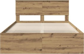 Rám postele s čelo Umělecký dub 140 x 190 cm Kompozitní dřevo 3407876