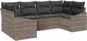 Set pohovek 6 ks Šedá polyratan 3346859