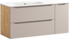 Comad Koupelnová skříňka s keramickým umyvadlem Ocean Beige 120 cm - béžová